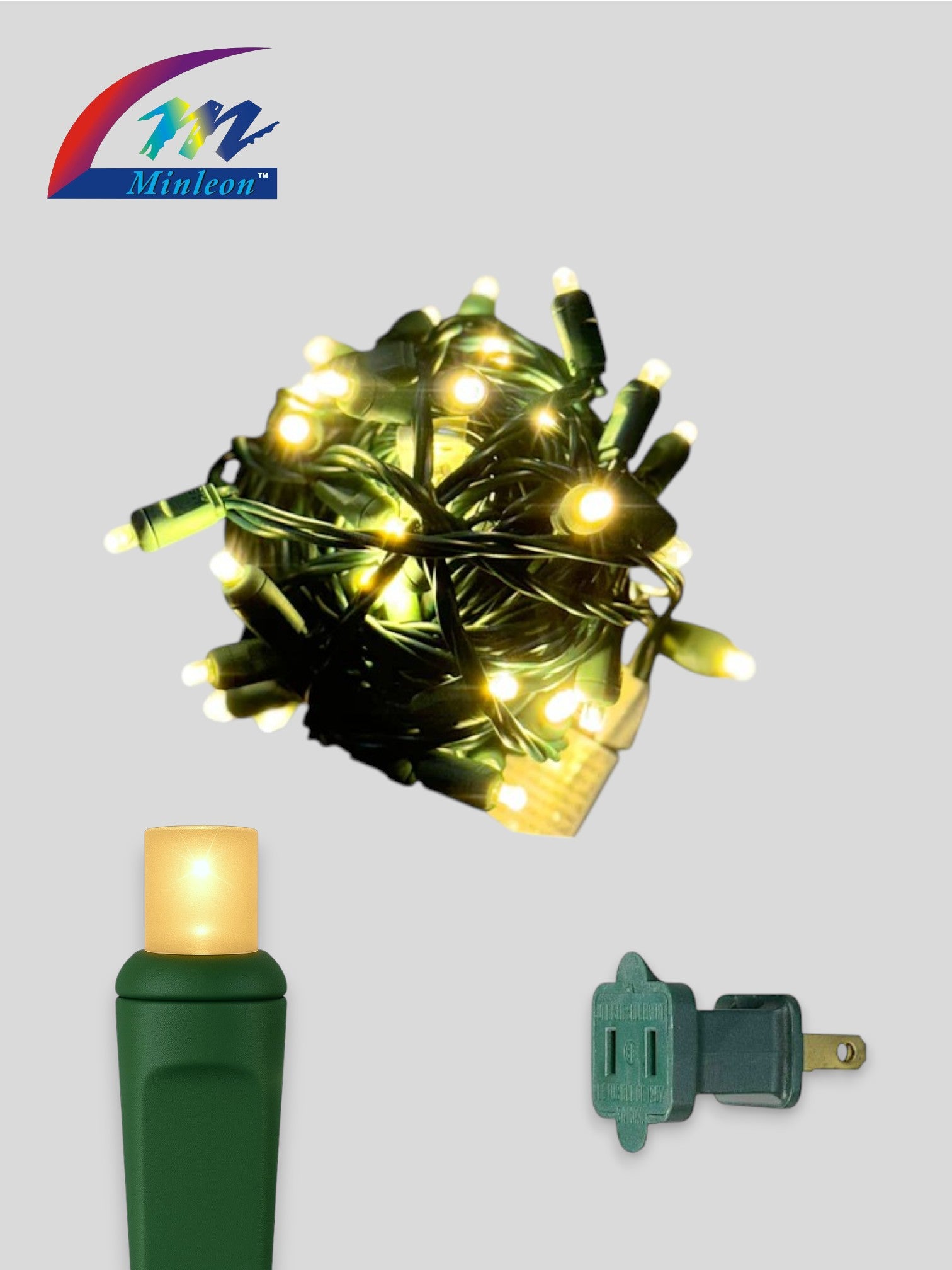 Minleon 50L 6" Spacing Concave LED Mini Lights(Ball)